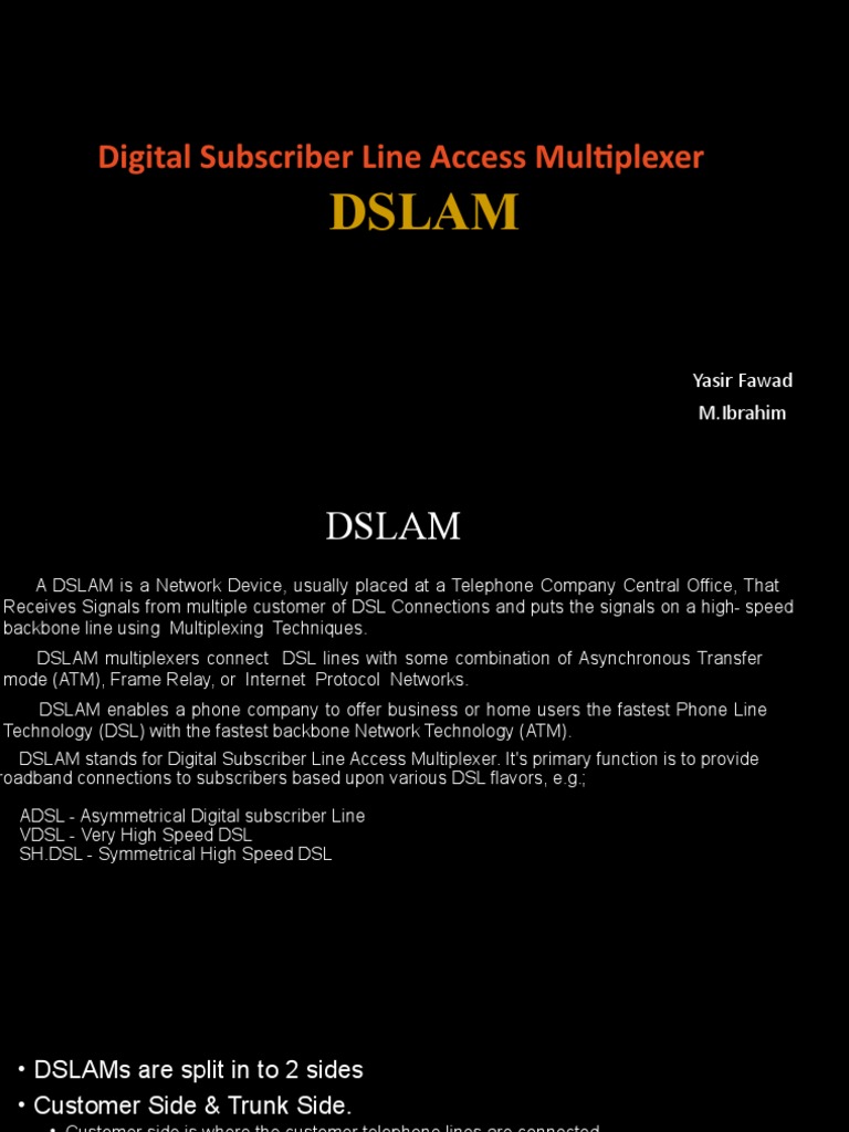 Digital Subscriber Line Access Multiplexer: Dslam | PDF | Digital Subscriber Line | Computer ...