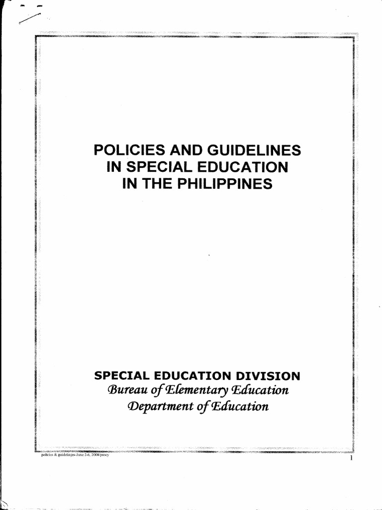 Policies and Guidelines Special THE: IN IN | PDF | Special Education ...