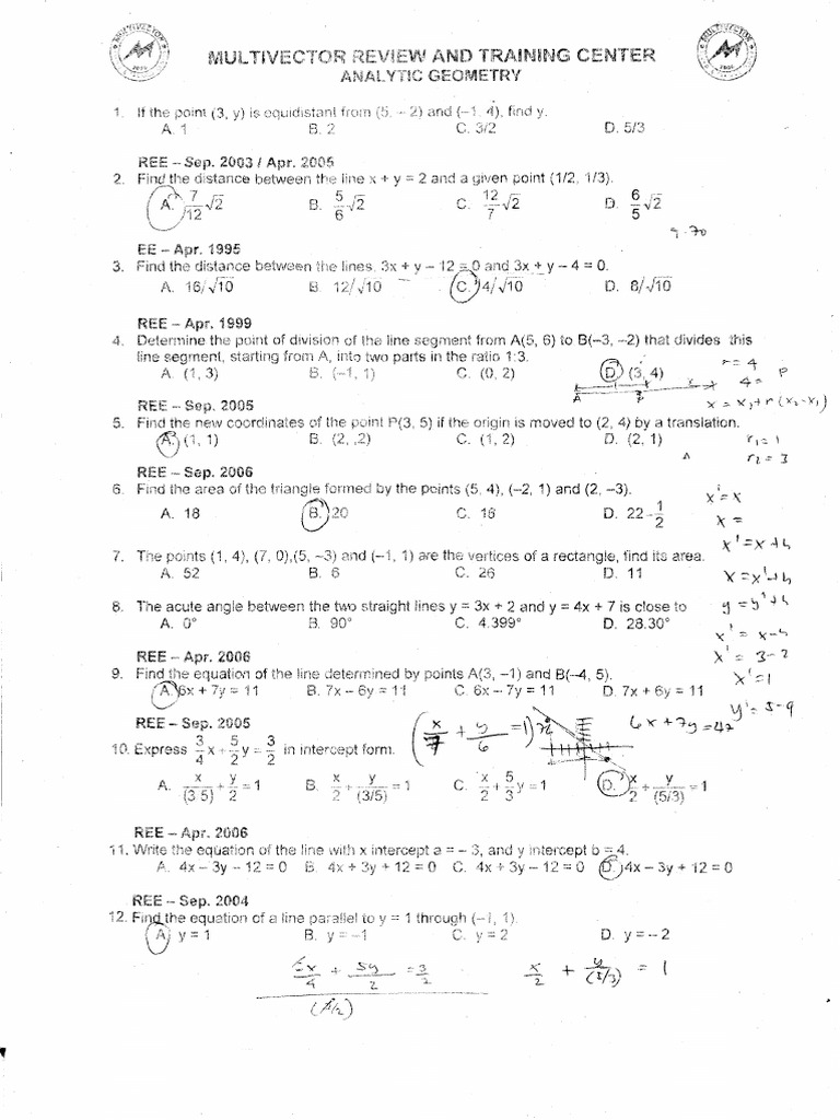MRCTC Analytic Geometry | PDF | Geometric Shapes | Mathematical Objects