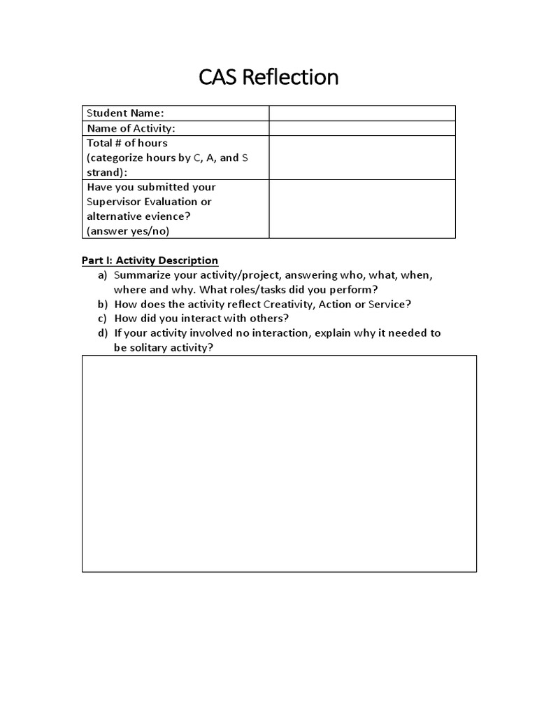 CAS Reflection (Sample) | PDF | Motivation | Motivational