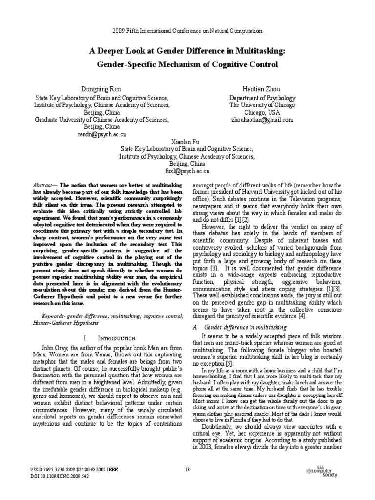 Ren - A Deeper Look at Gender Difference in Multitasking: Gender-Specific Mechanism of Cognitive ...