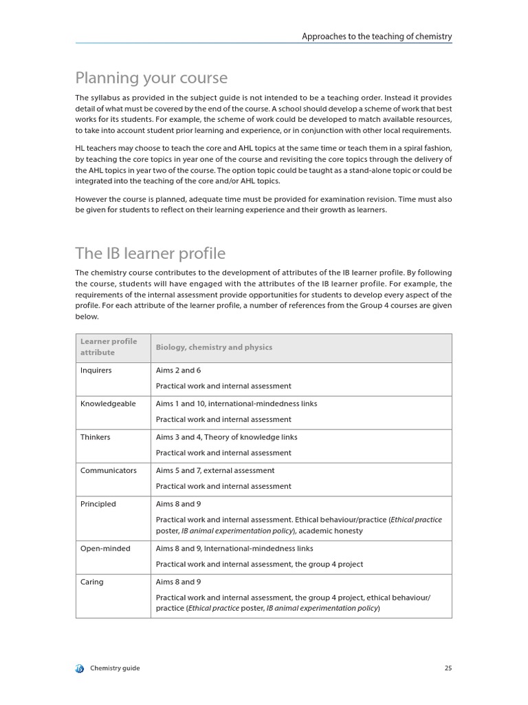 Chemistry Guide-IB Learner Profile | PDF | Educational Assessment ...
