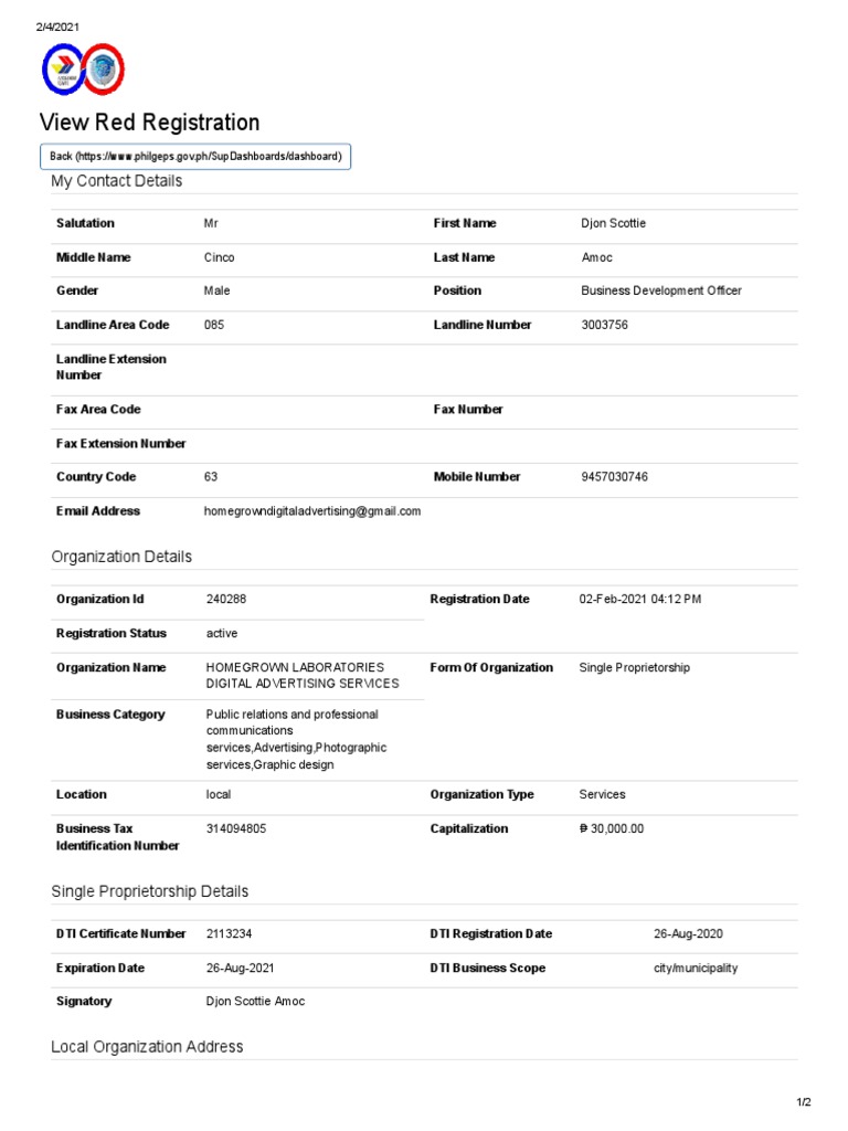 View Red Registration: My Contact Details | PDF | Telecommunications ...