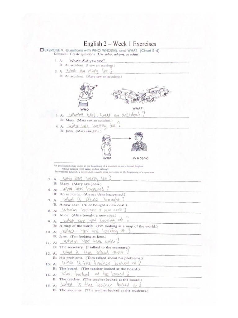 English 2 - Week Exercises | PDF