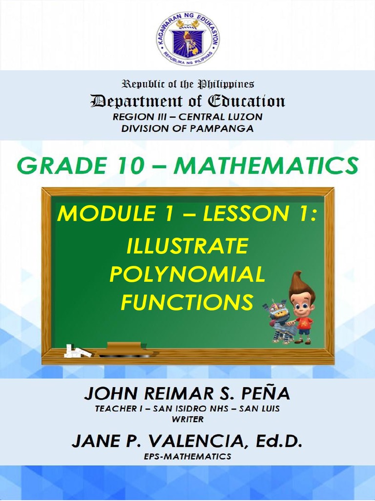 Math10 Q2 Module1 Lesson1 Illustrate Polynomial Functions Pdf