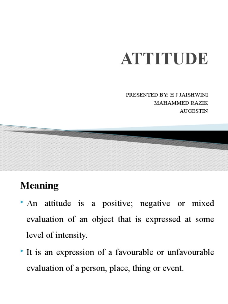 Attitude PPT 1 | PDF | Attitude (Psychology) | Behavioural Sciences