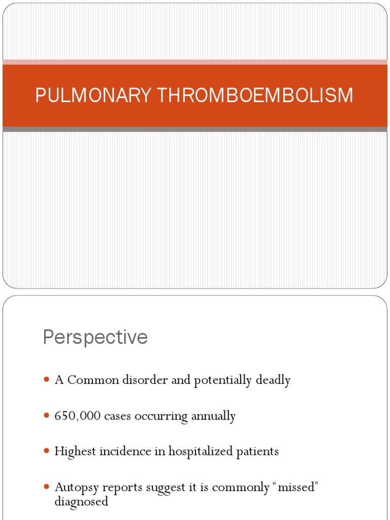 Pulmo Thromboembolism | PDF | Cardiovascular System | Diseases And Disorders