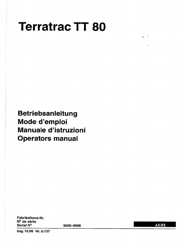 Tt80 Operators Manual Pdf