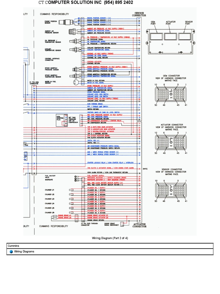 Cummins Wiring Diagrams: Wiring Diagram (Part 2 of 4) | PDF