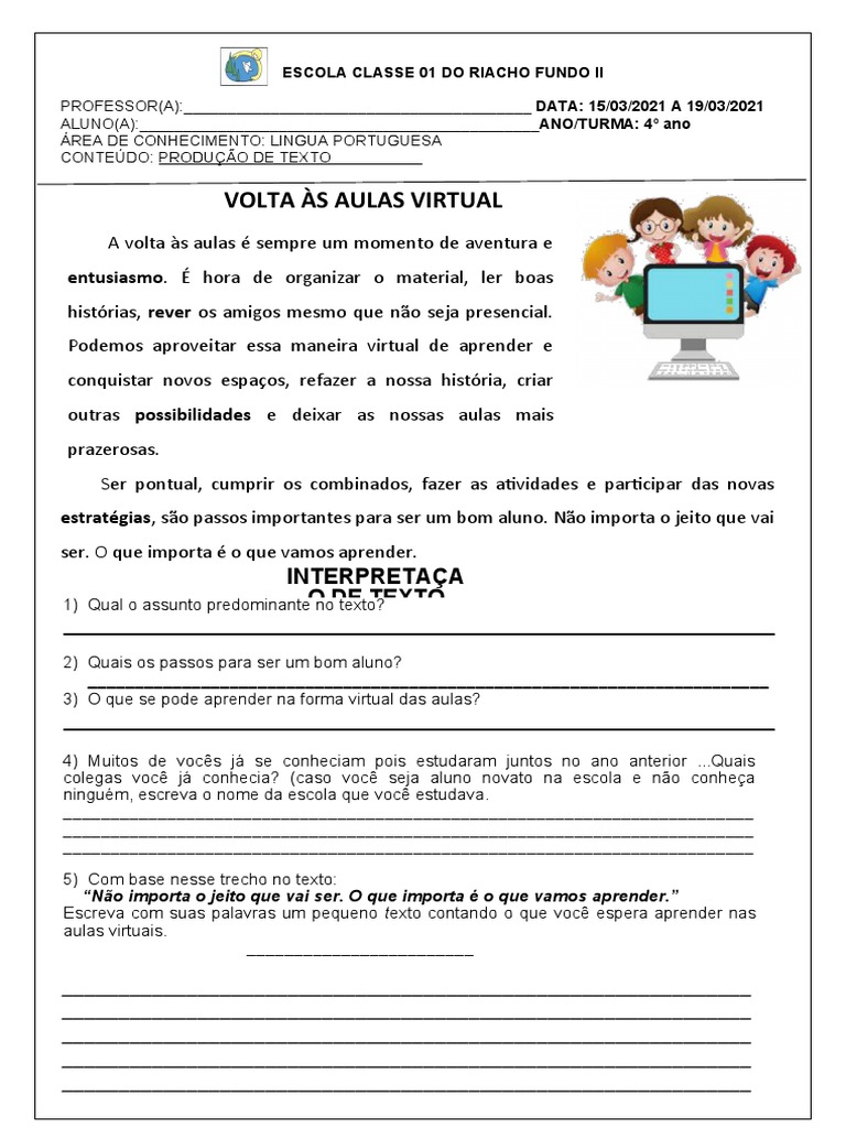 Texto Volta As Aulas | PDF