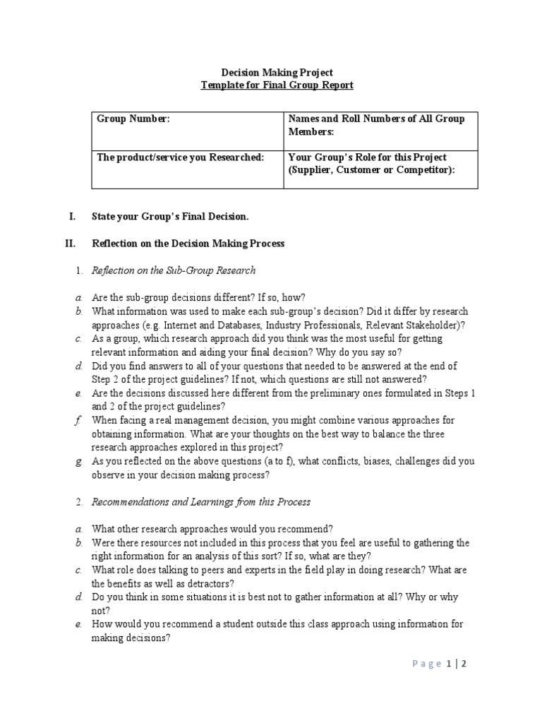 DM Final Group Report Template | PDF | Decision Making | Information