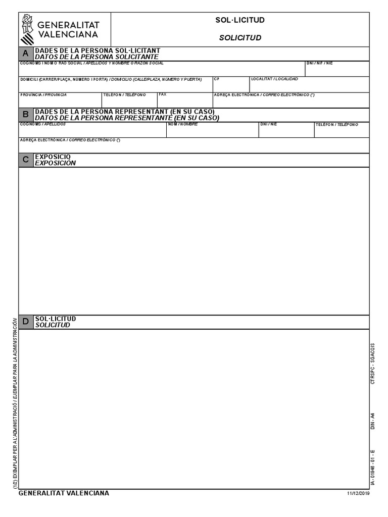 Solicitud Generica G.V.A. | PDF