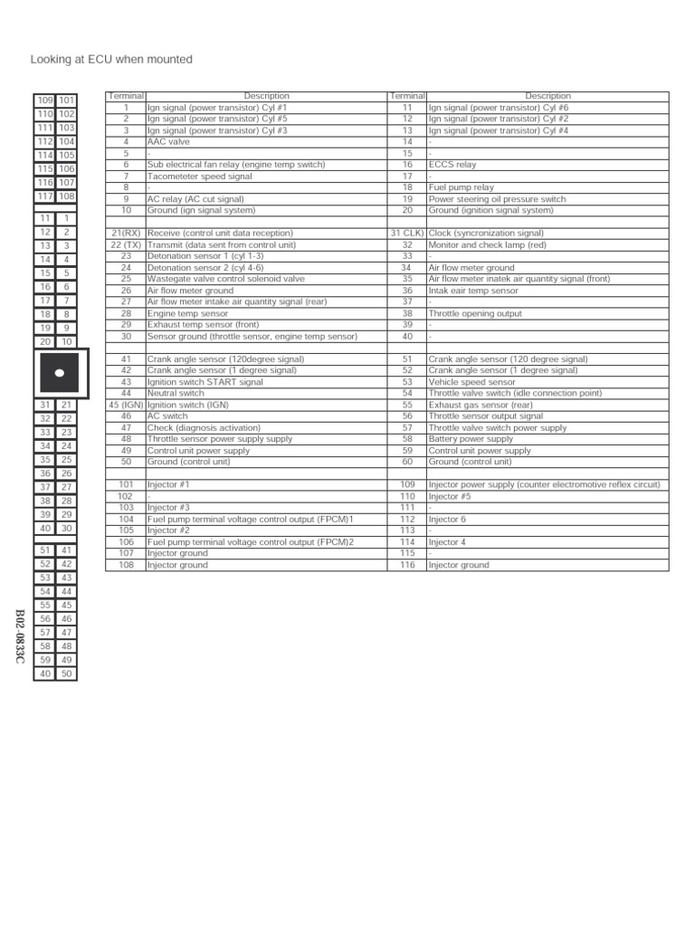 ECU Pinout and Wiring Overview | PDF | Throttle | Fuel Injection