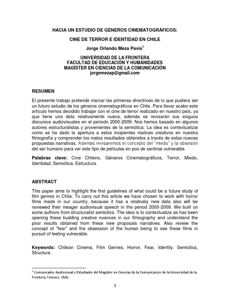 Hacia Un Estudio de Generos Cinematograf | PDF | Temor | Películas de ...
