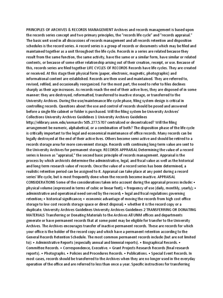 Archives & Records Management Guide | PDF | Records Management | Archive