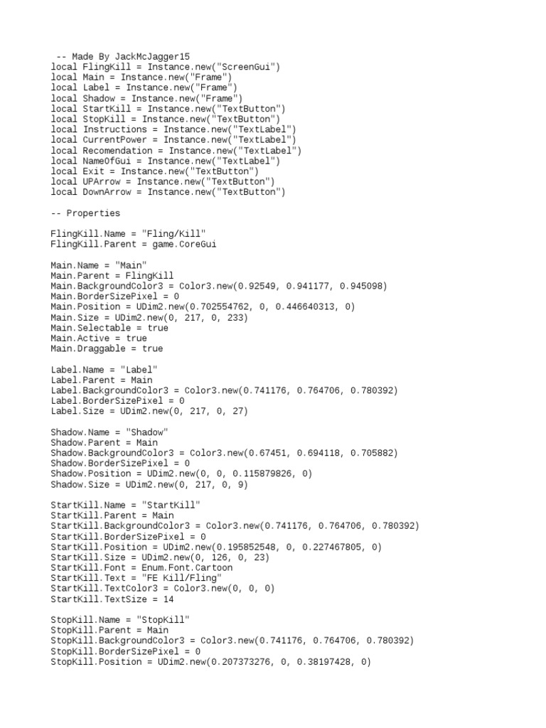 Fling GUI (FE) | PDF