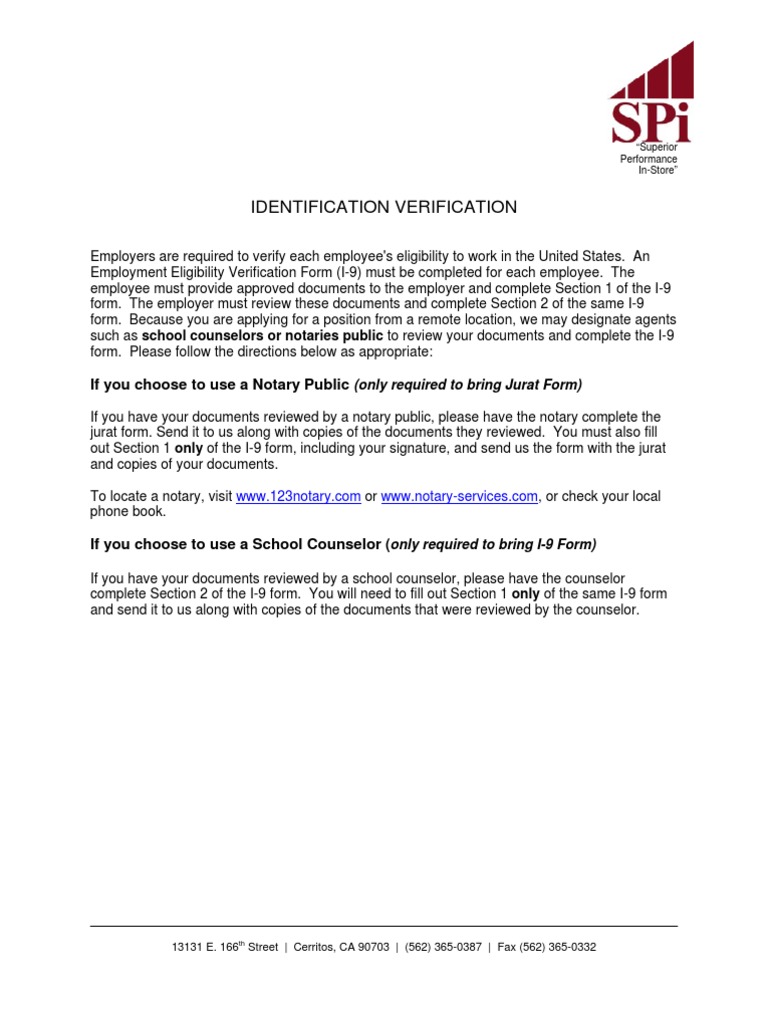 Identification Verification: If You Choose To Use A Notary Public | PDF ...