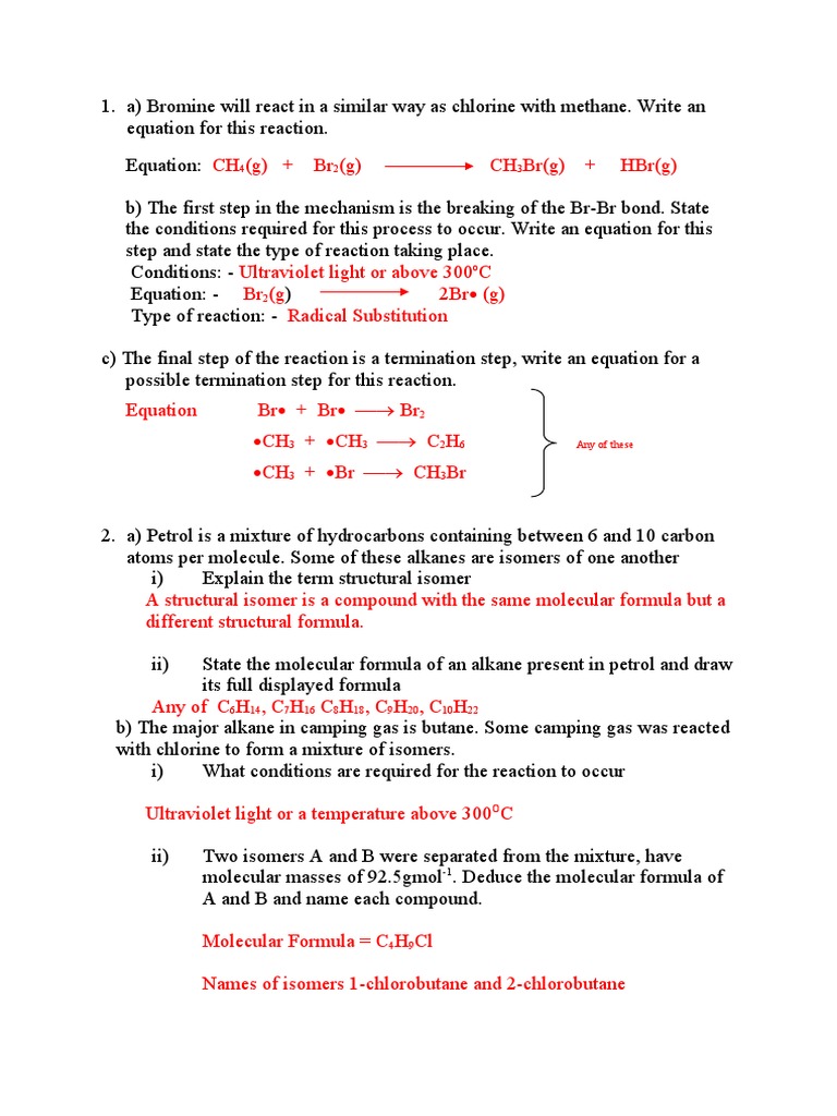 Free Radical Questions Answers | PDF