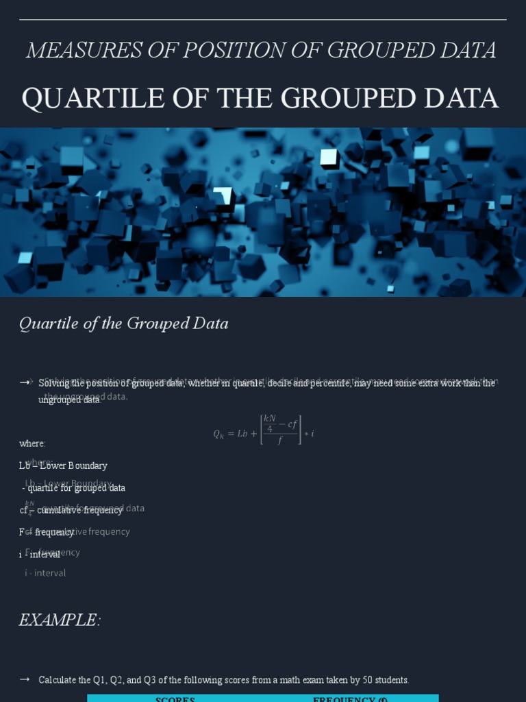 Measures of Position of Grouped Data | PDF | Quartile | Teaching ...