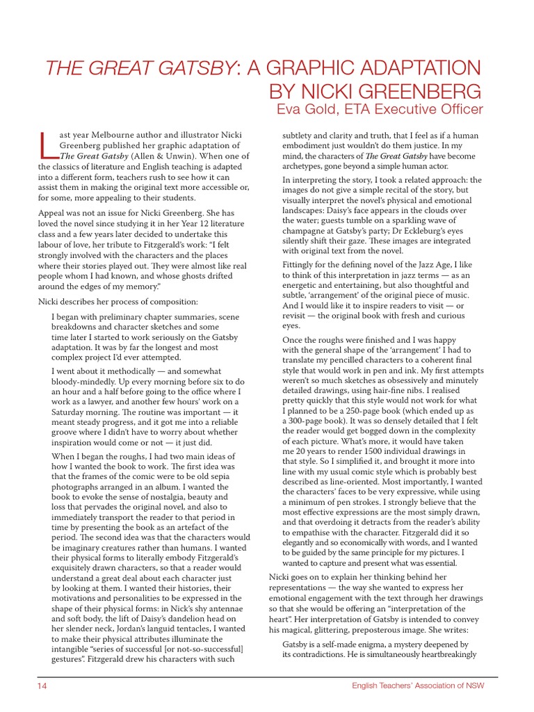 The Great Gatsby: A Graphic Adaptation by Nicki Greenberg | PDF | The ...