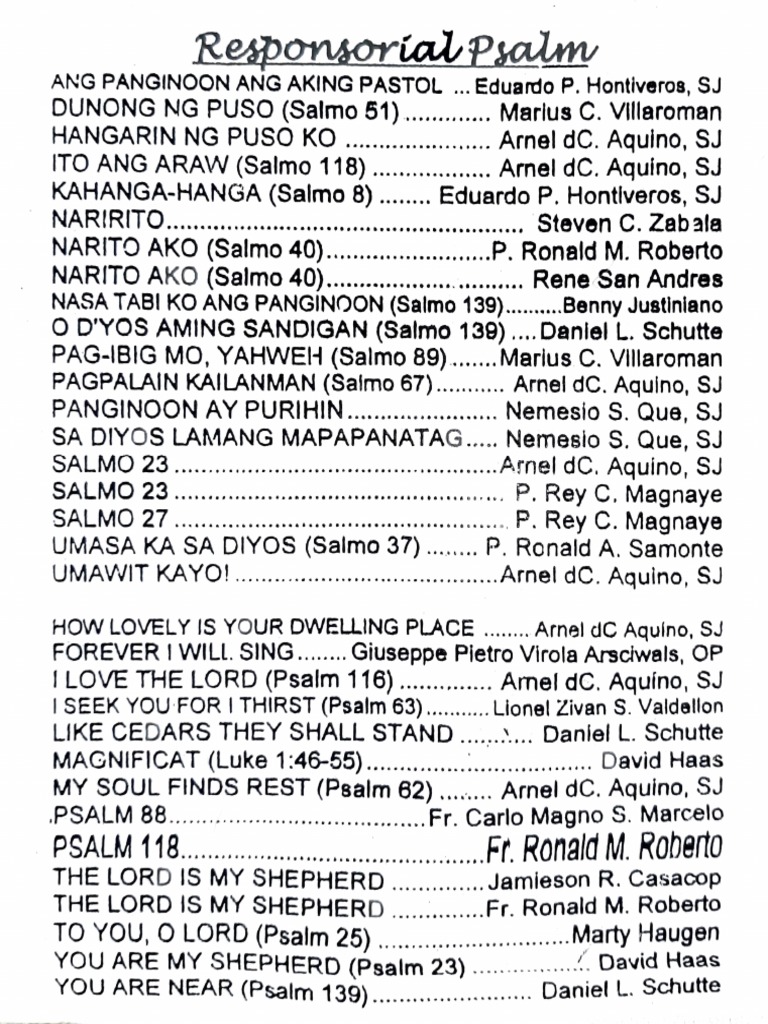 Responsorial Psalm | PDF