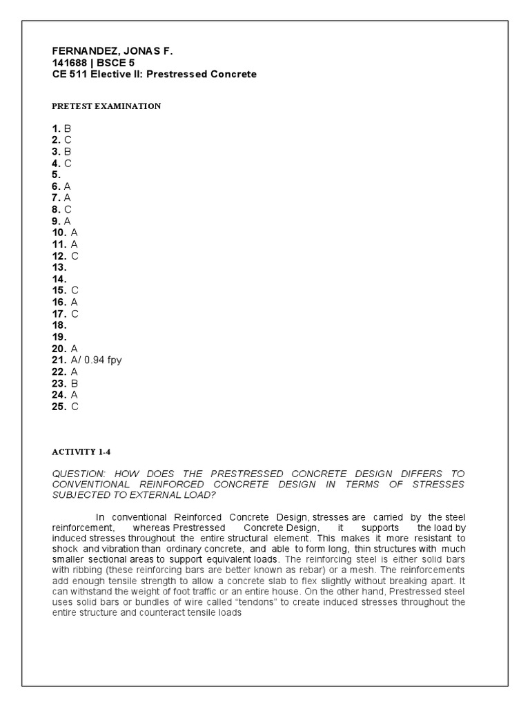 Pre-Stressed Elective Engineering | PDF | Prestressed Concrete ...