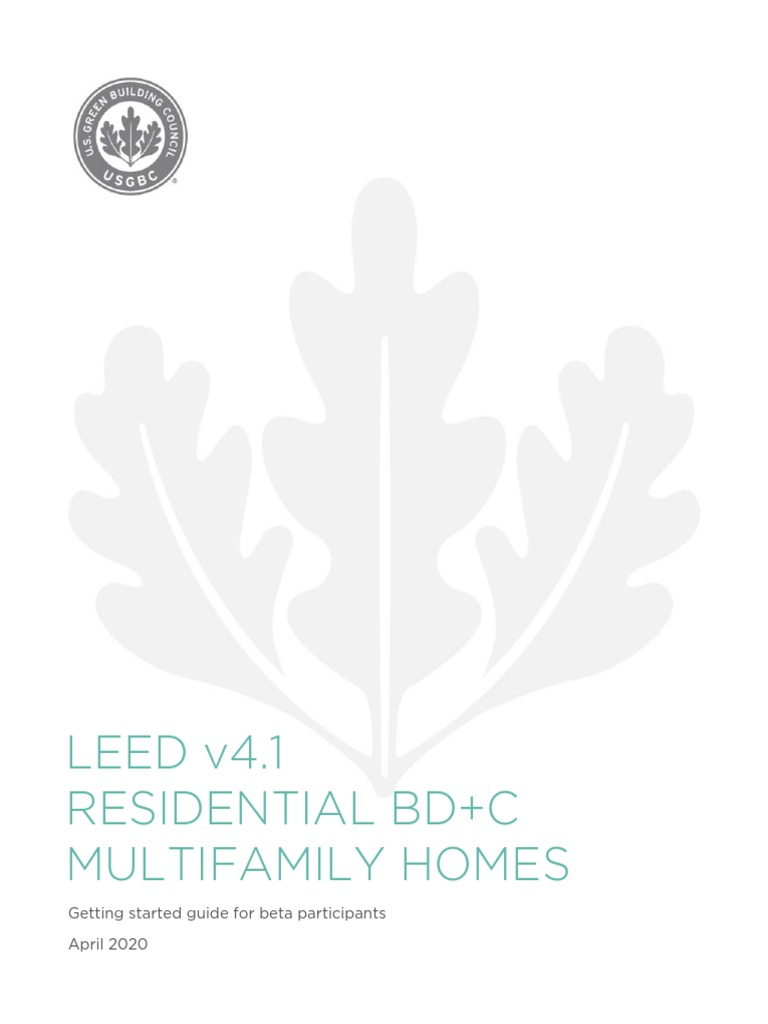 LEED v4.1 Residential BD C Multifamily Homes Guide | PDF | Leadership ...
