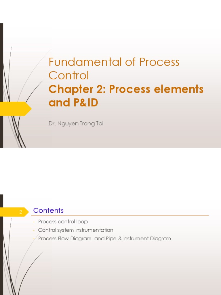 Fundamental of Process Control Chapter 2: Process Elements and P&ID ...