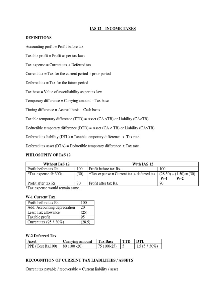 Ias 12 | PDF | Deferred Tax | Tax Expense