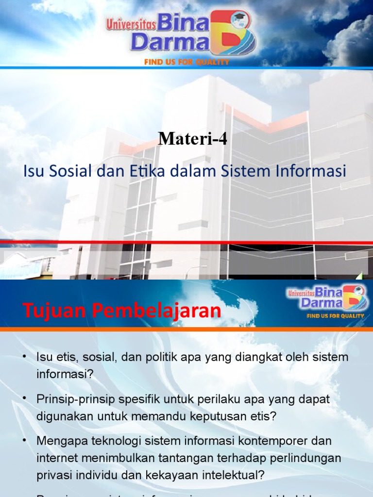 Materi-4 Isu Sosial Dan Etika Dalam Sistem Informasi | PDF