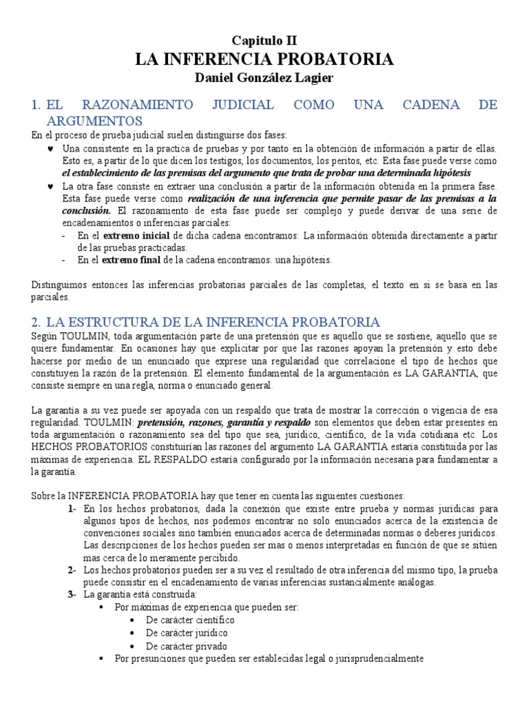 La Inferencia Probatoria | PDF | Razonamiento inductivo | Evidencia (ley)