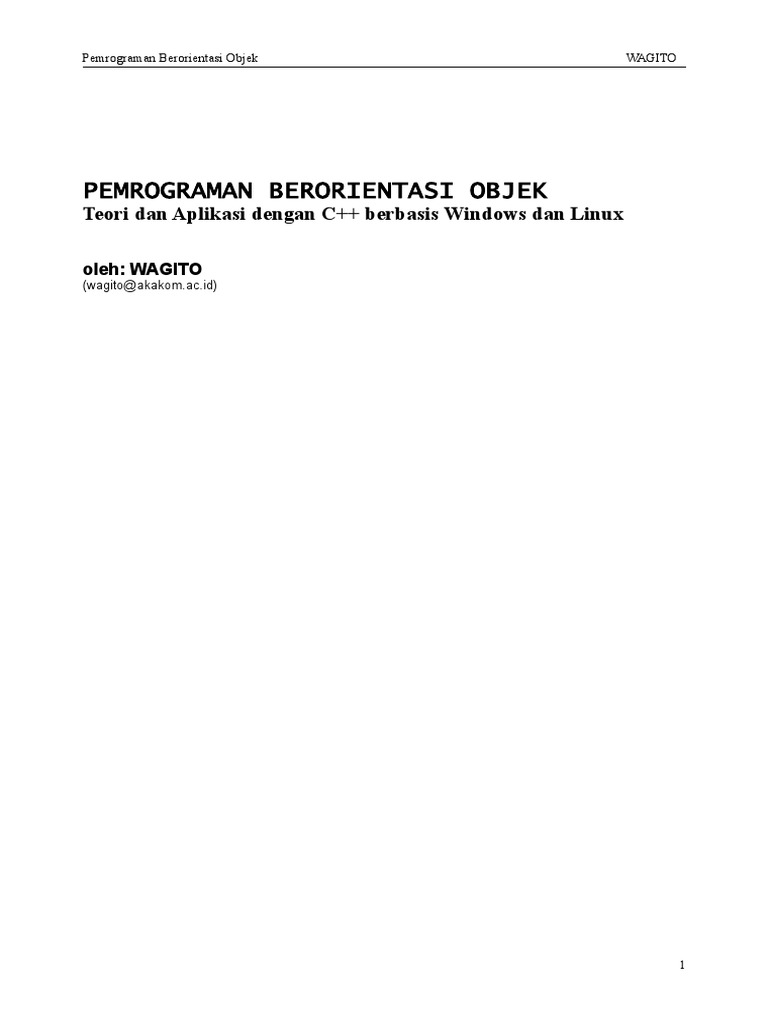Pemrograman Berorientasi Objek PDF | PDF | Komputer