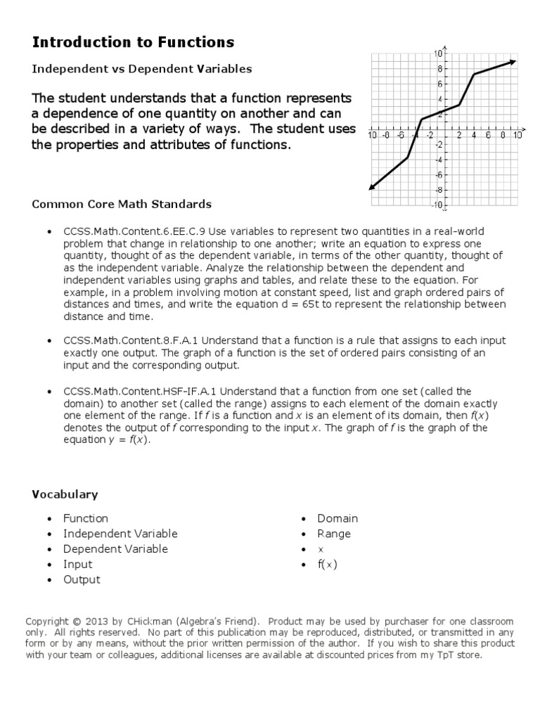 Match Dependent and Independent Variables | PDF | Variable (Mathematics) | Function (Mathematics)