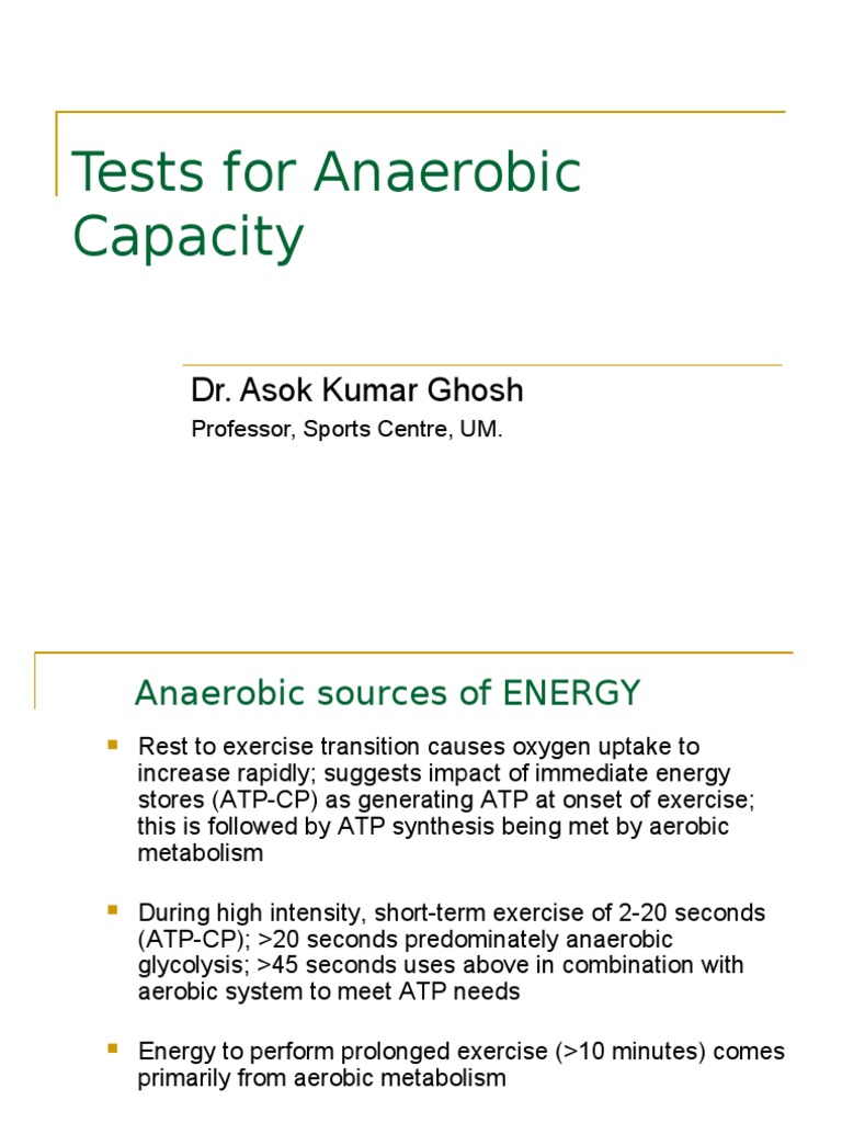 Tests for Anaerobic Capacity | Aerobic Exercise | Physical Exercise