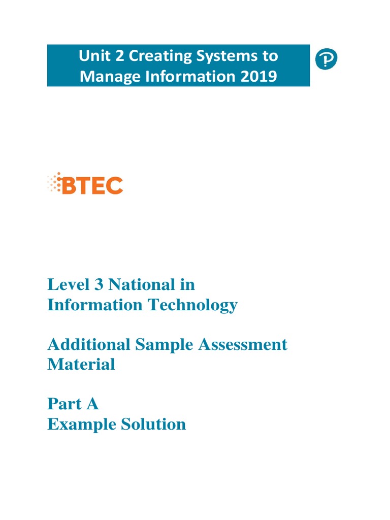 Unit 2 Creating Systems To Manage Information 2019 | PDF | Information ...