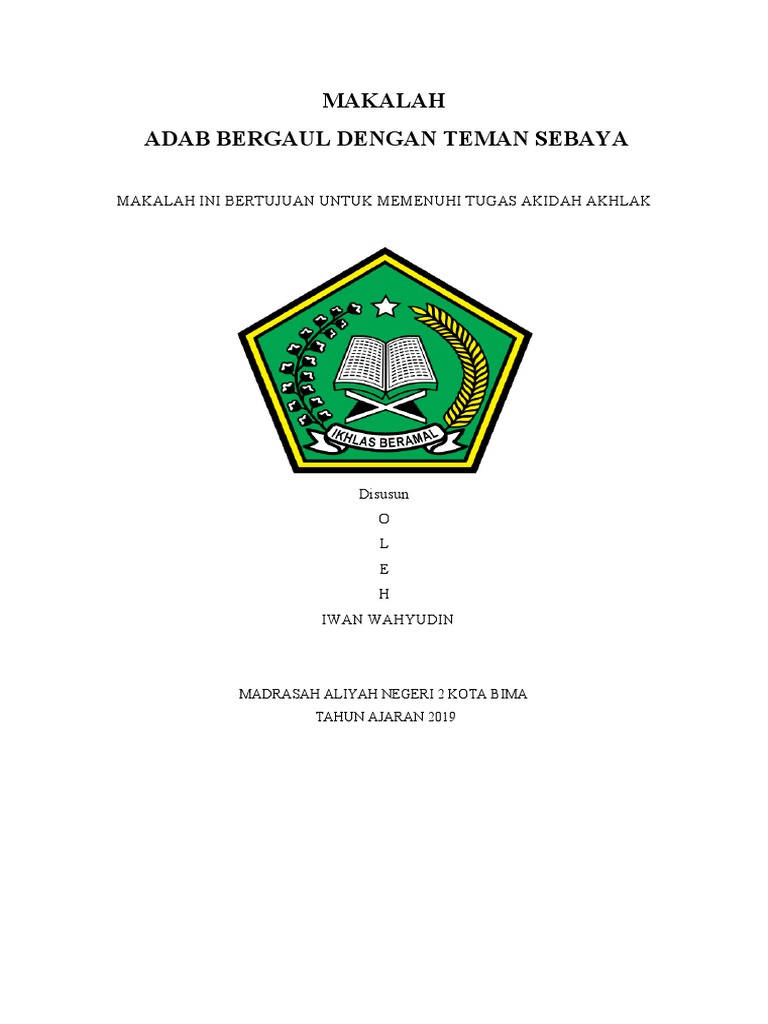 Adab Bergaul Dengan Teman Sebaya | PDF