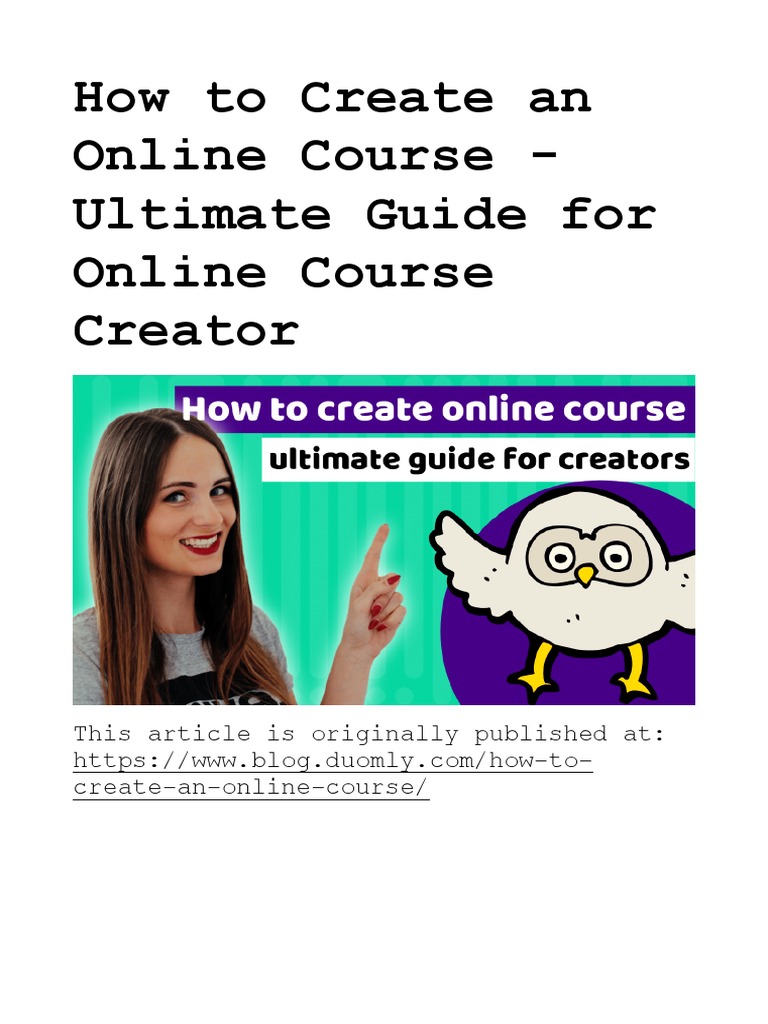 How To Create An Online Course | PDF | Educational Technology | You Tube