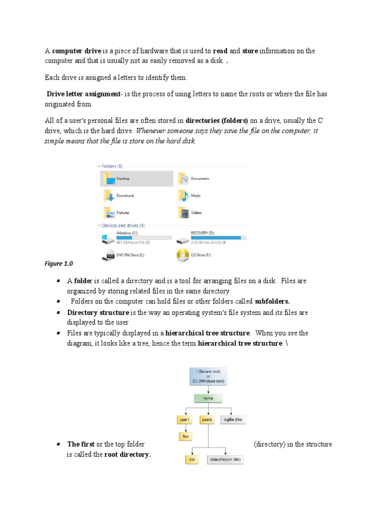 An Introduction To Computer Drive Storage File Paths And Directory Structures Pdf