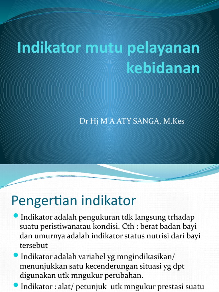 Indikator Mutu Pelayanan Kebidanan | PDF