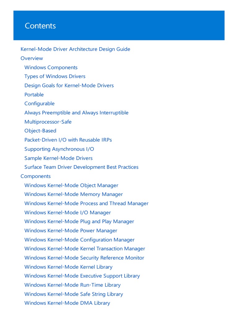 Windows Kernel Driver Docs | PDF | Device Driver | Kernel (Operating System)