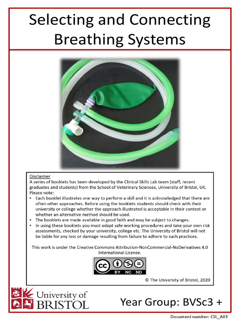 Selecting and Connecting Breathing Systems | PDF | Breathing | Respiration