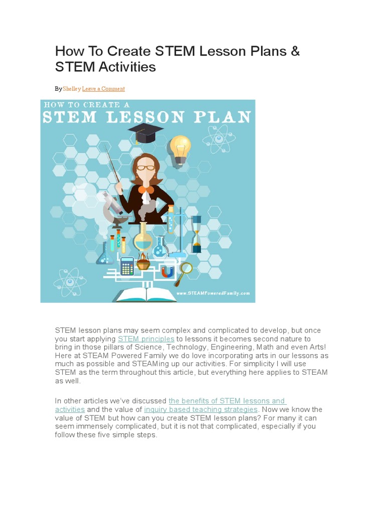 How To Create STEM Lesson Plans & STEM Activities: Shelley Leave A ...