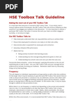 Toolbox Talks Procedure | PDF | Occupational Safety And Health | Safety