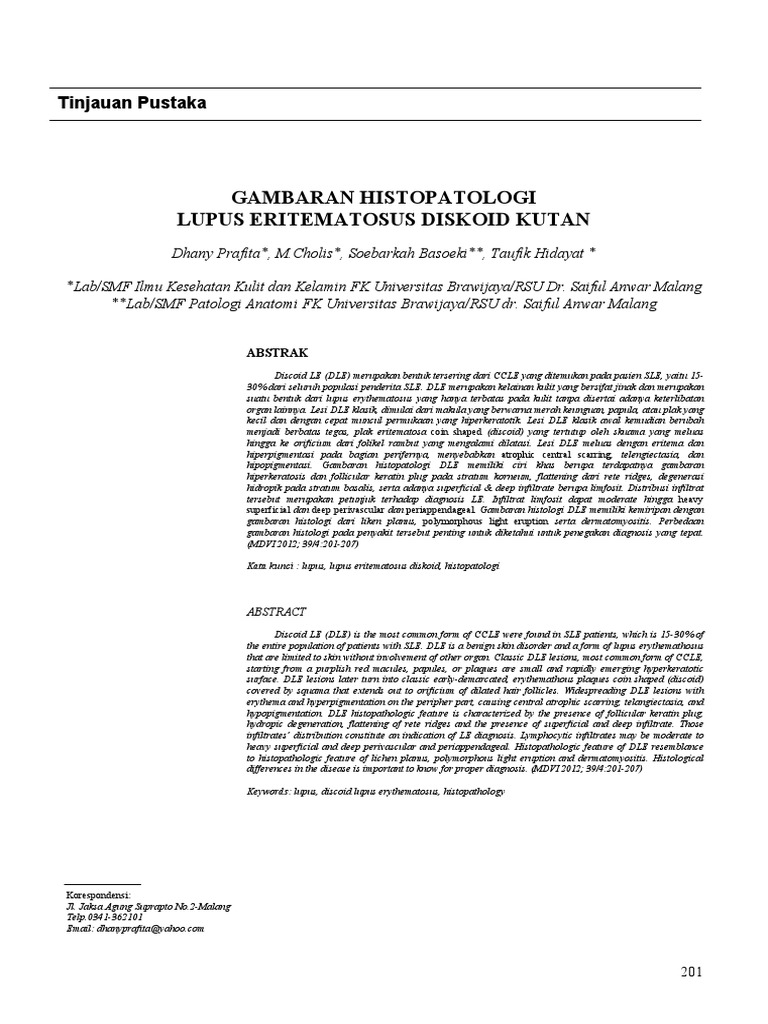 Gambaran Histopatologi Lupus Eritematosus Diskoid Kutan: Tinjauan ...