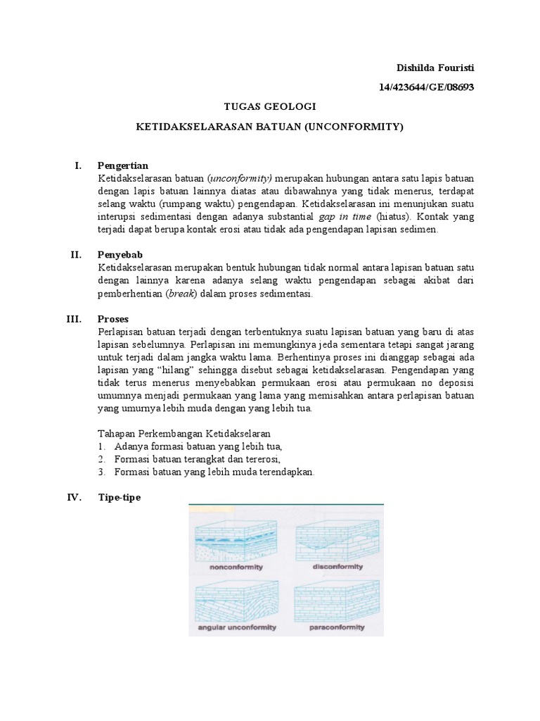 Paraconformity dalam Ketidakselarasan Batuan | PDF | Sains & Matematika