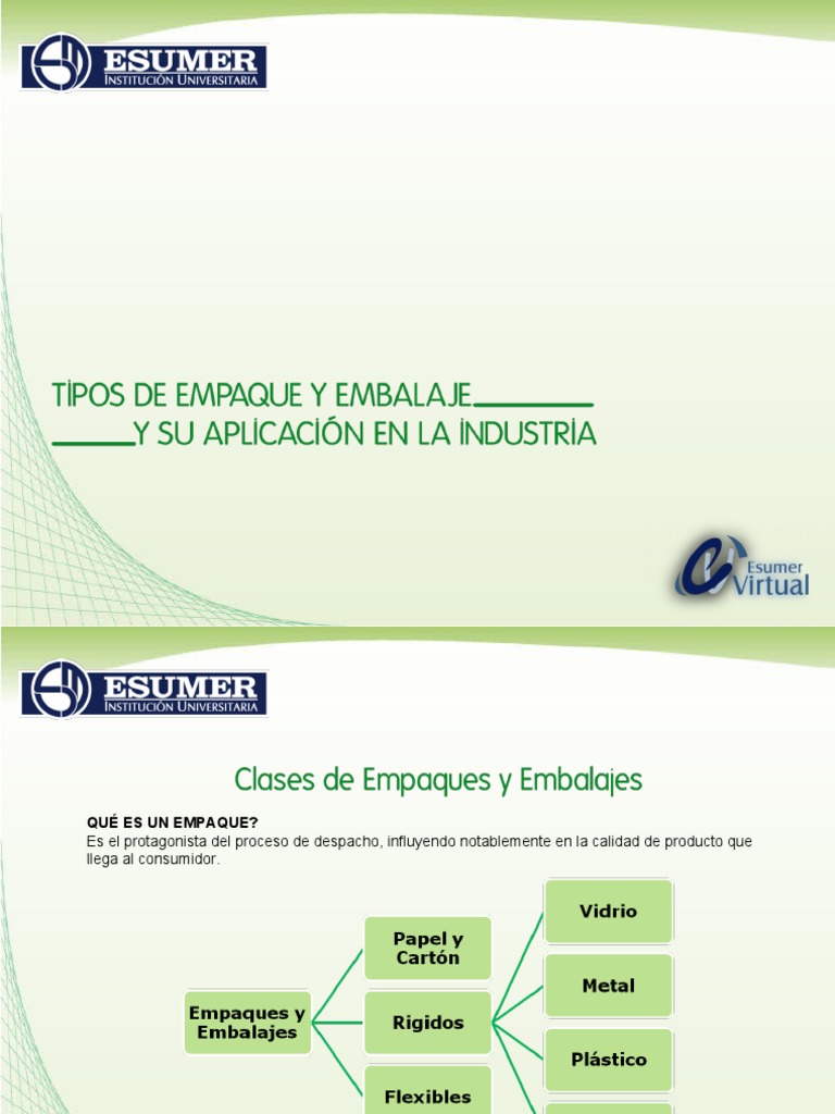 Tipos de Empaque y Embalaje | PDF | El plastico | Botella