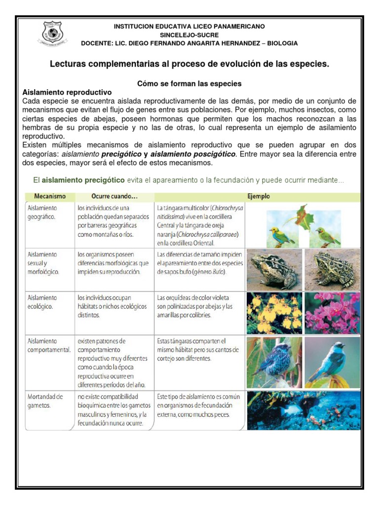Lectura - Cómo Se Forman Las Especies. | PDF | Híbrido (biología ...