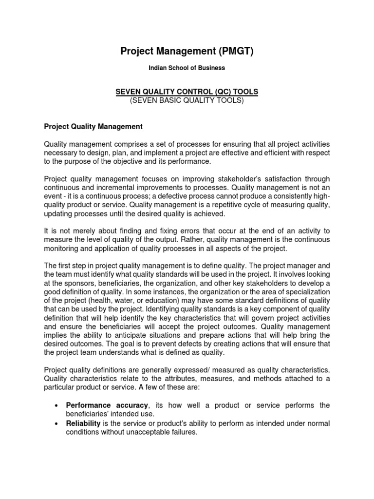 Handout - Mandatory Reading - Seven QC Tools | PDF | Quality Management ...