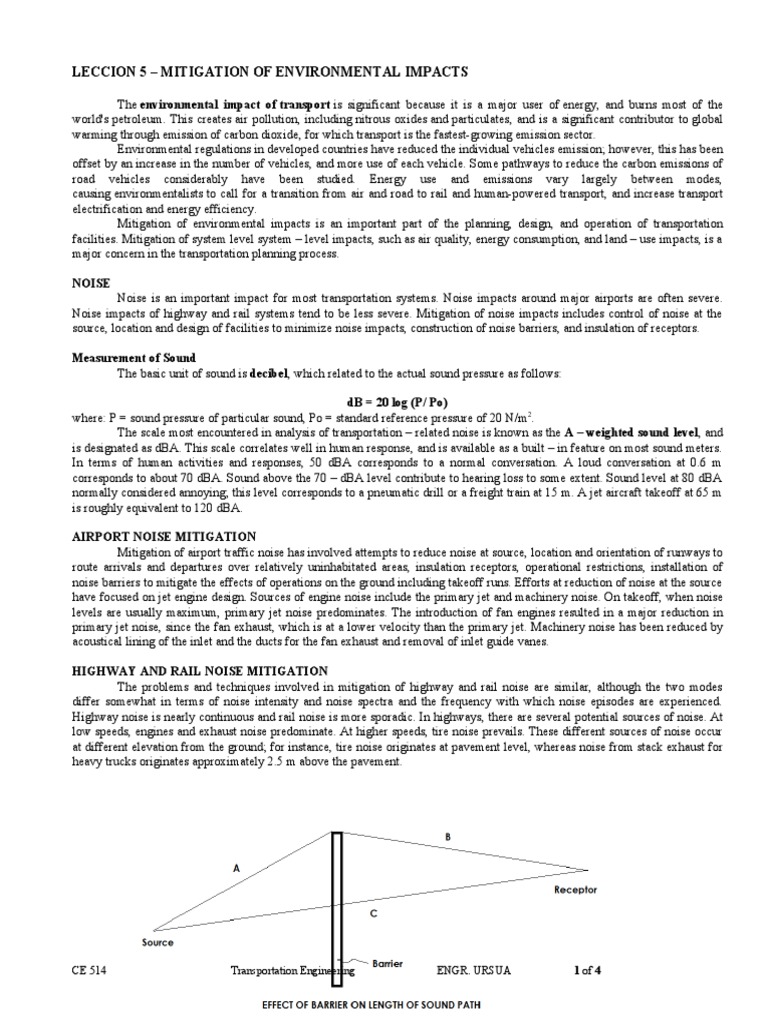 V. Mitigation of Environmental Impacts | PDF | Noise | Climate Change ...