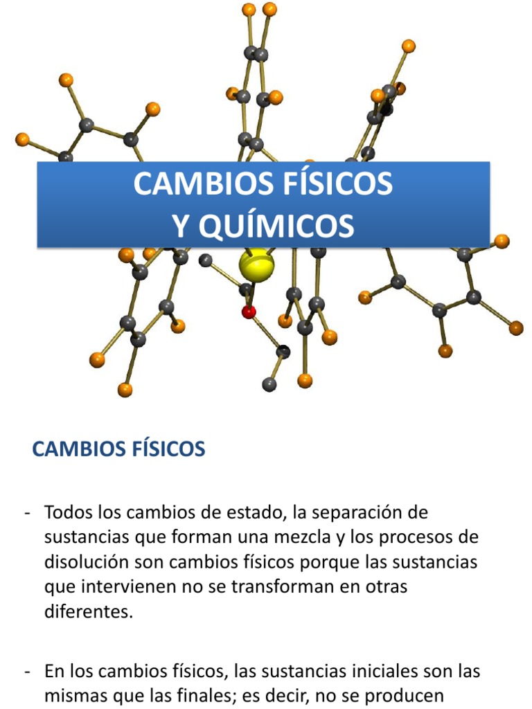 Cambios Fisicos y Quimicos | PDF | Mole (Unidad) | Reacciones químicas